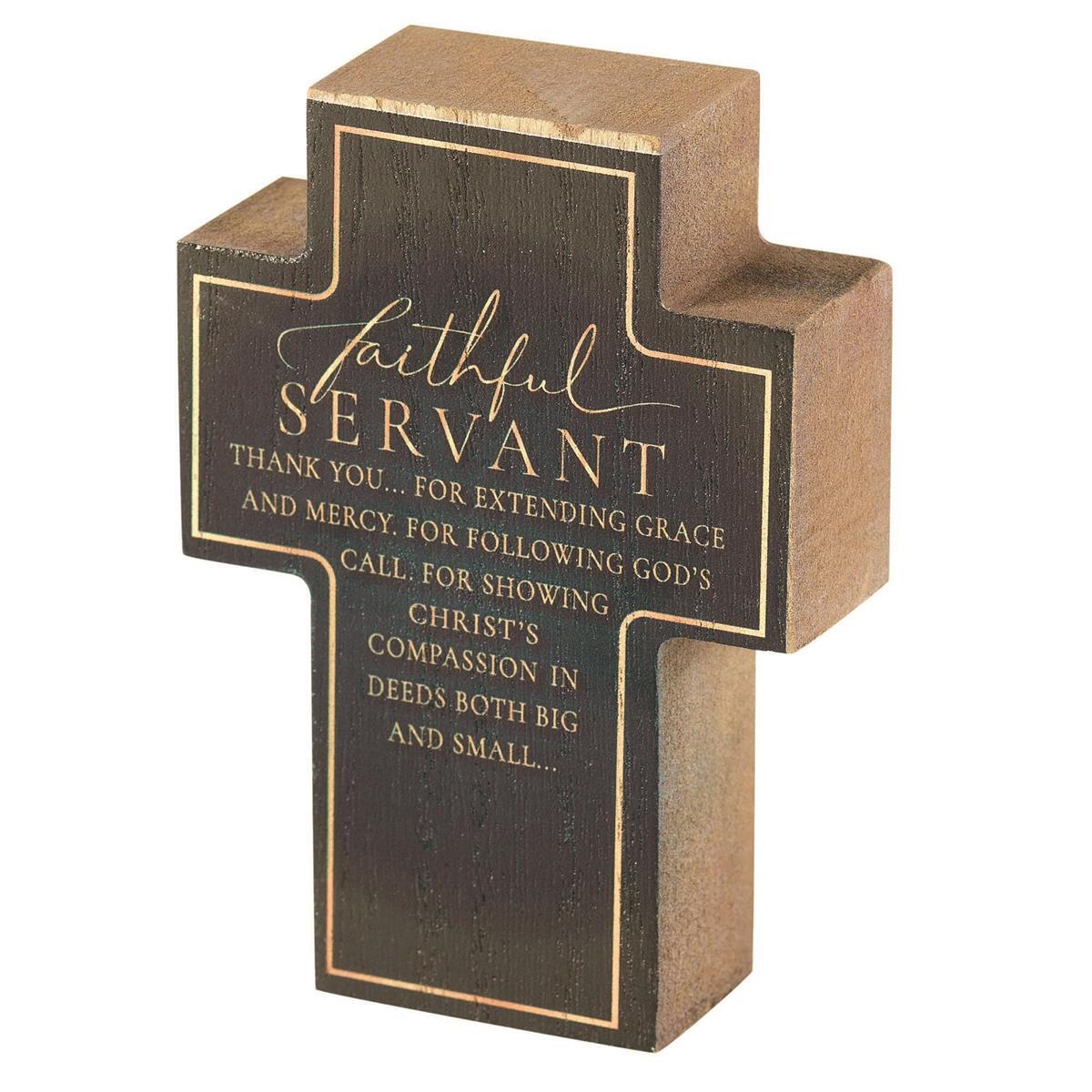 CROSS TABLETOP FAITHFUL SERVANT POEM MDF | Family Books & Gifts